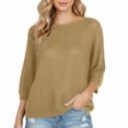 ChaoHeng 3/4 Length Sleeve Womens Tops Plus Size Women's Solid Lace ...