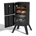 Kingchii Vertical Charcoal Smoker BBQ Grill with Built-in Thermometer ...