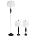 HOMCOM 3-Piece Modern Table and Floor Lamp Set for Living Room, Bedroom ...