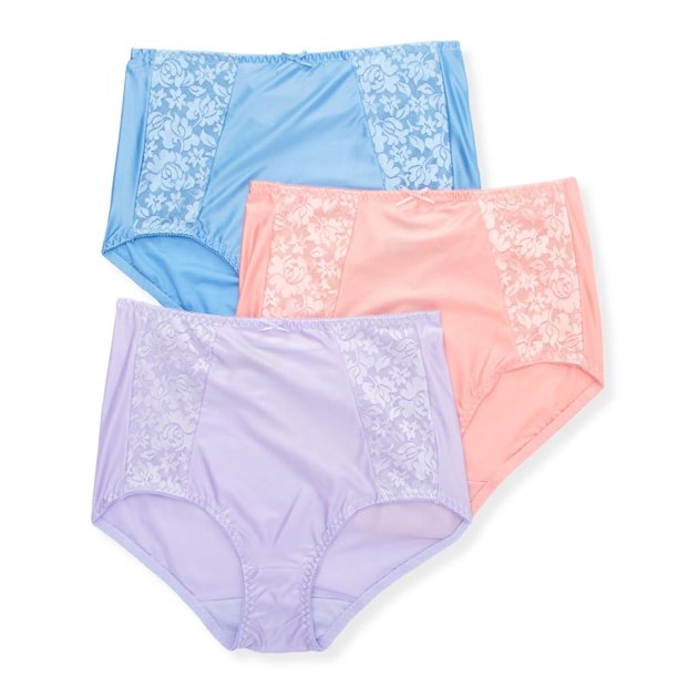 Women's Bali DFDBB3 Double Support Brief Panty - 3 Pack (Pink/Blue ...