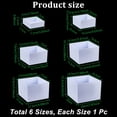 6Pcs 6 Sizes Square Acrylic Packing Box Sets without Lids for Toys ...