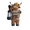 Solar Upland Cow Garden Outdoor Statue, Cow Figurines Resin Sculpture ...