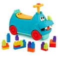 Battat Ride-On Hippo with 26 Building Blocks and Storage, Baby and ...