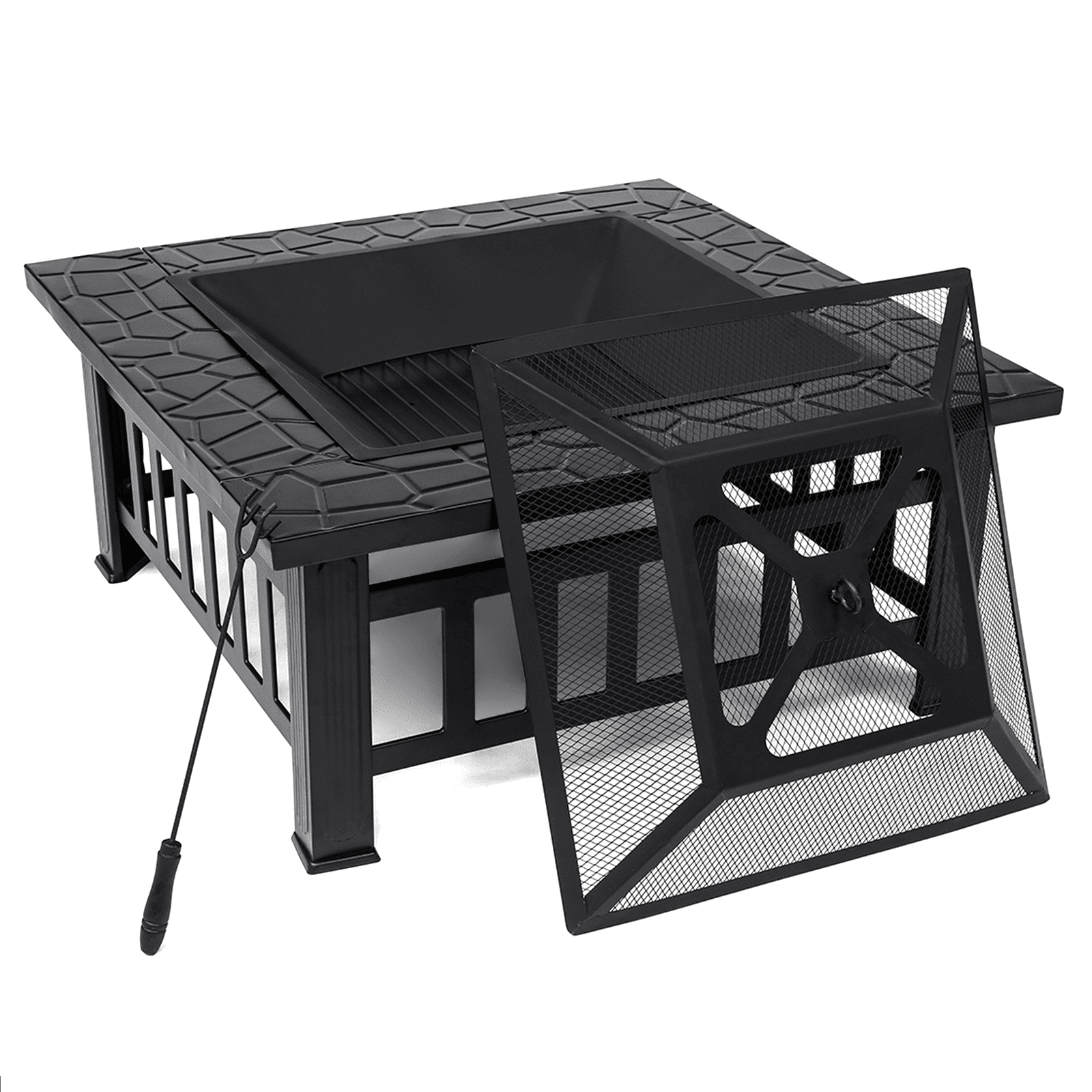 Buy SinglyFire 32 inch Fire Pit Table for Outside Square Outdoor Fire ...