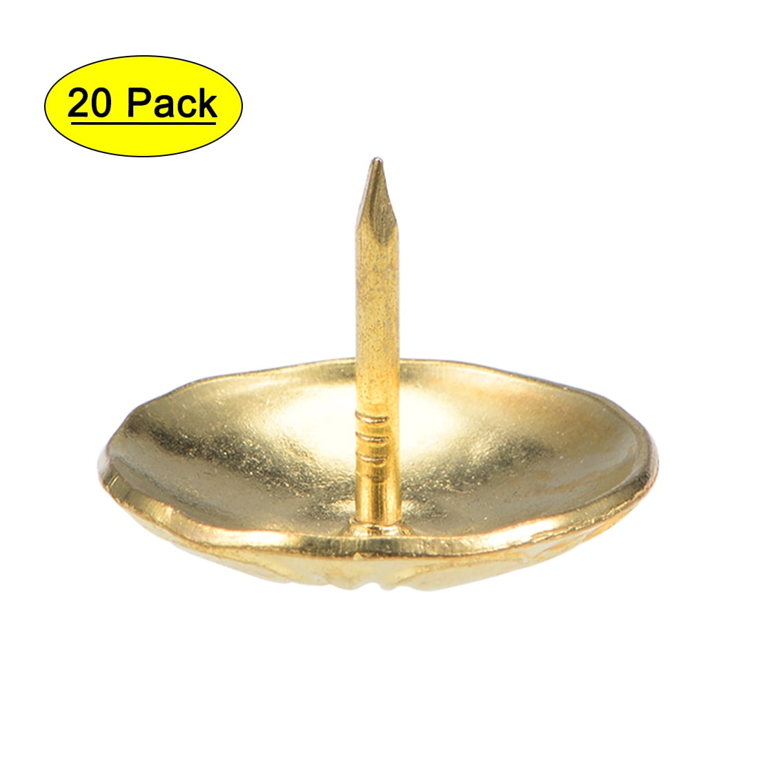Uxcell 19mm Head Dia Round Thumb Push Pins Gold Tone Upholstery Nails ...