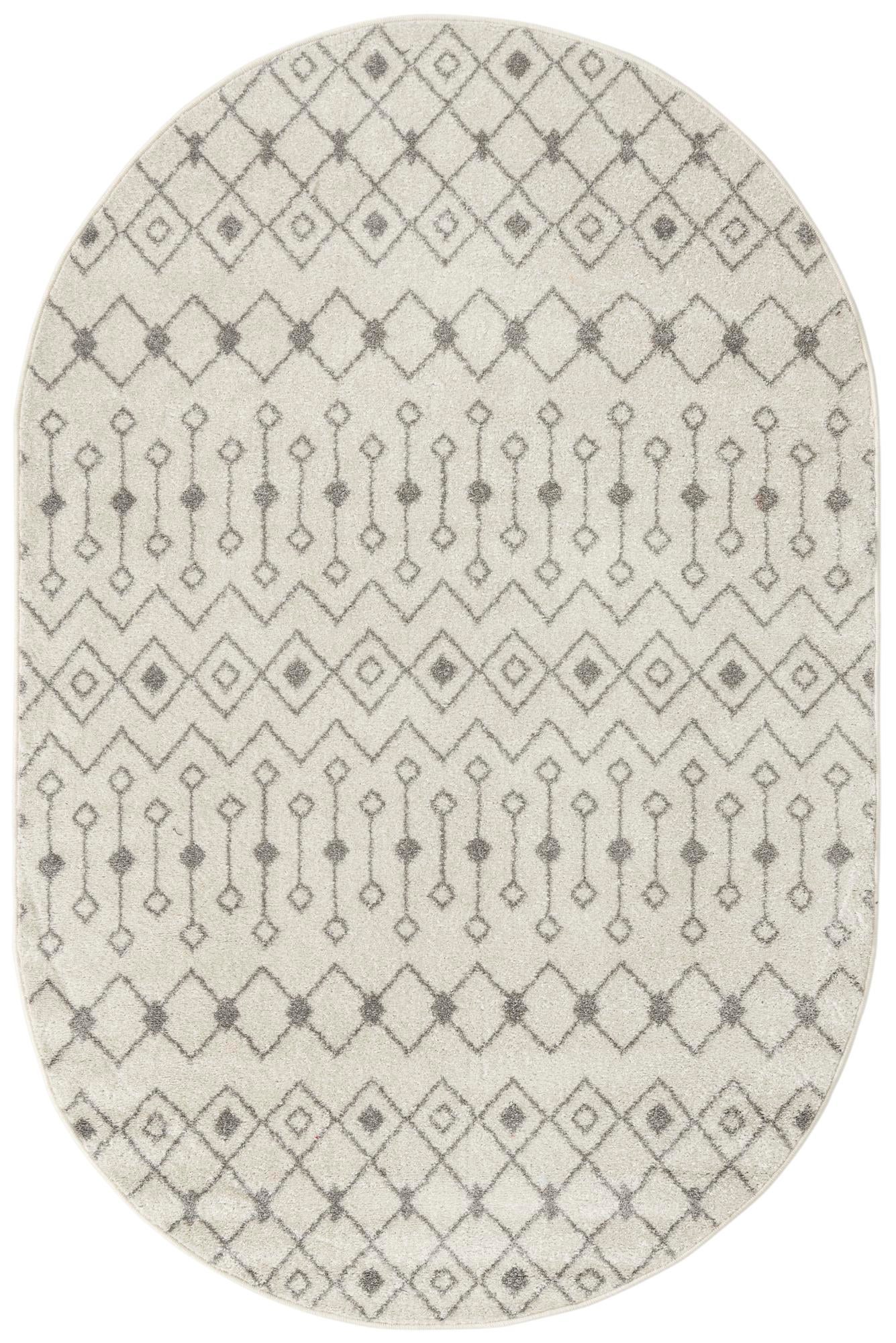 Rugs.com Moroccan Trellis Collection Rug – 5' x 8' Oval Ivory And Gray ...