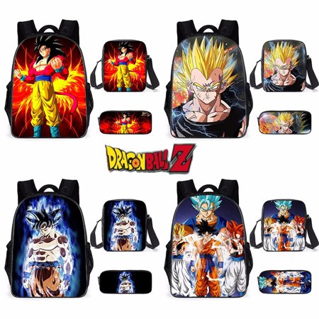 3pcs/set Dragon Ball Z Backpacks Cartoon Super Saiyan Goku Student Bag ...