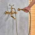 Traditional Bathtub Tap with Handheld Shower Head, Dual Handle Hot and ...