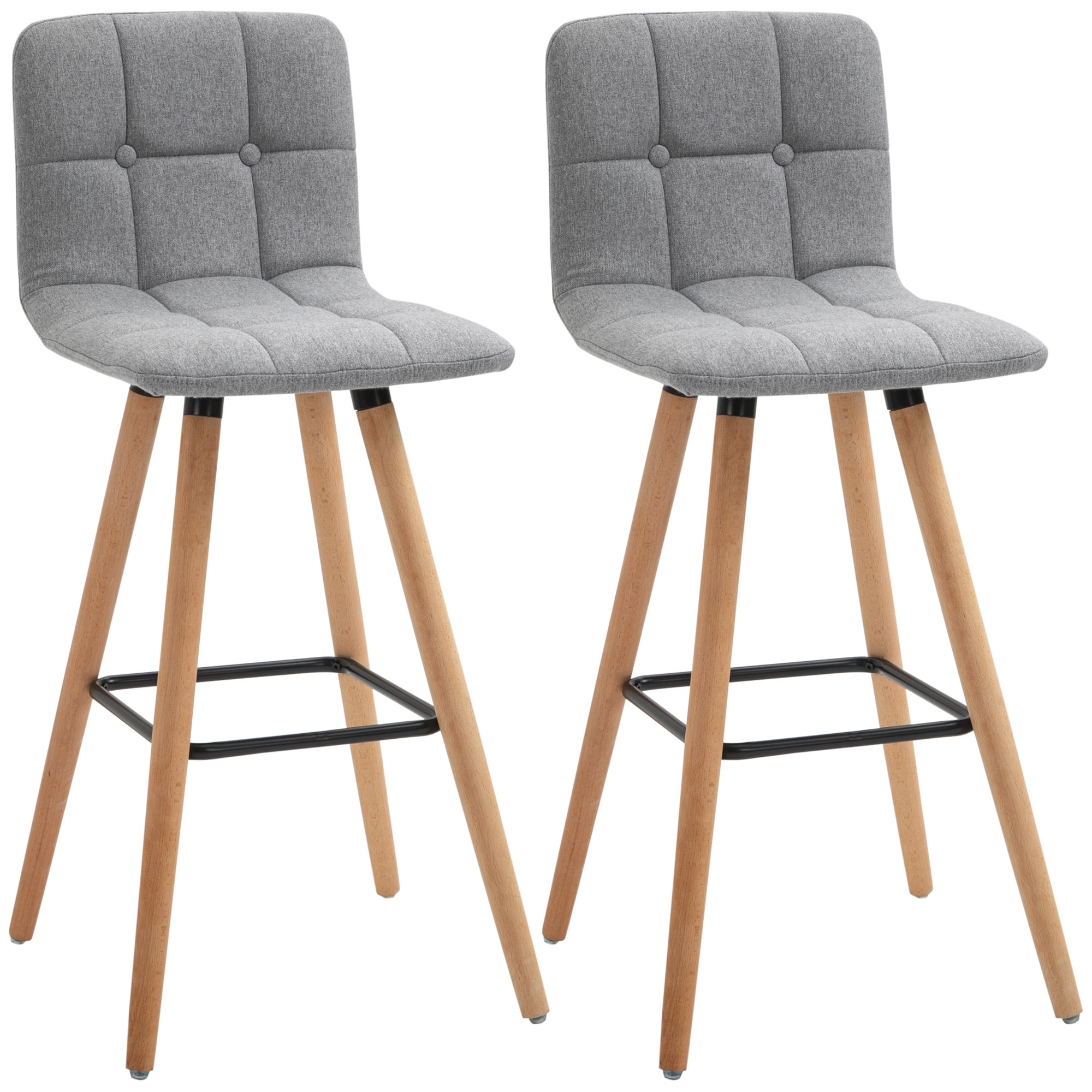 Click here for Homcom Bar Stool Set Of 2 Upholstered Kitchen Stoo... prices