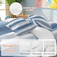Blue Grey 4 Piece Duvet Cover Set Queen Size Modern Watercolor Abstract ...