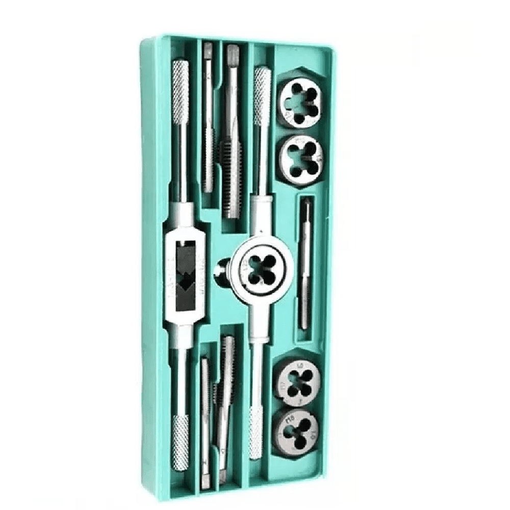 Kit De 12 Machuelos Con Maneral Broca Tipo Matraca Ajustable Estuche ...