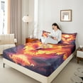 Castle Fairy Red Fire Phoenix Full Size Sheets for Child Teens,Animal ...