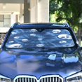 Blue Tie-dye Skulls Print Windshield Sun Shade Automobile Visor ...