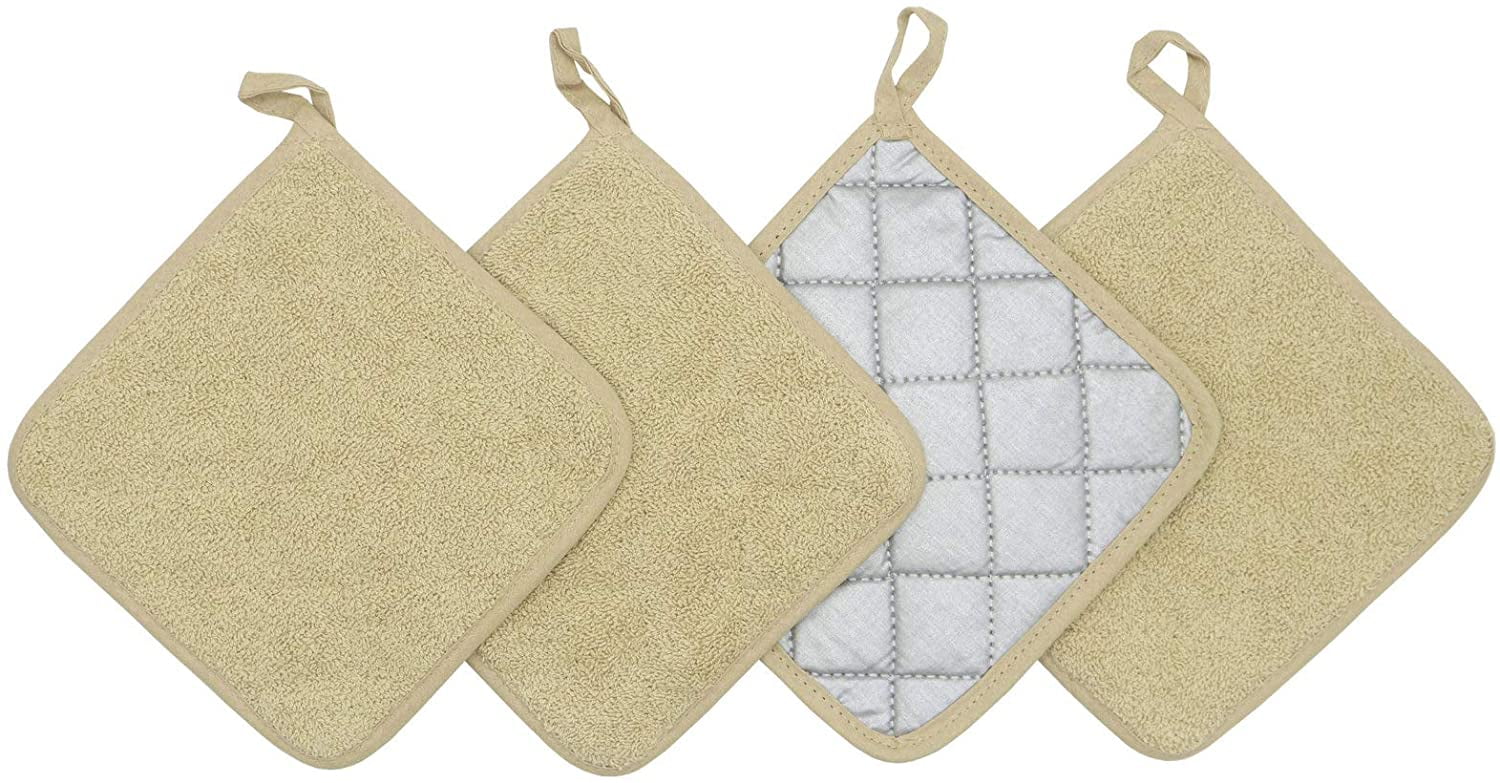 100% Cotton Pot Holders Cotton Made Machine Washable Heat Resistant ...