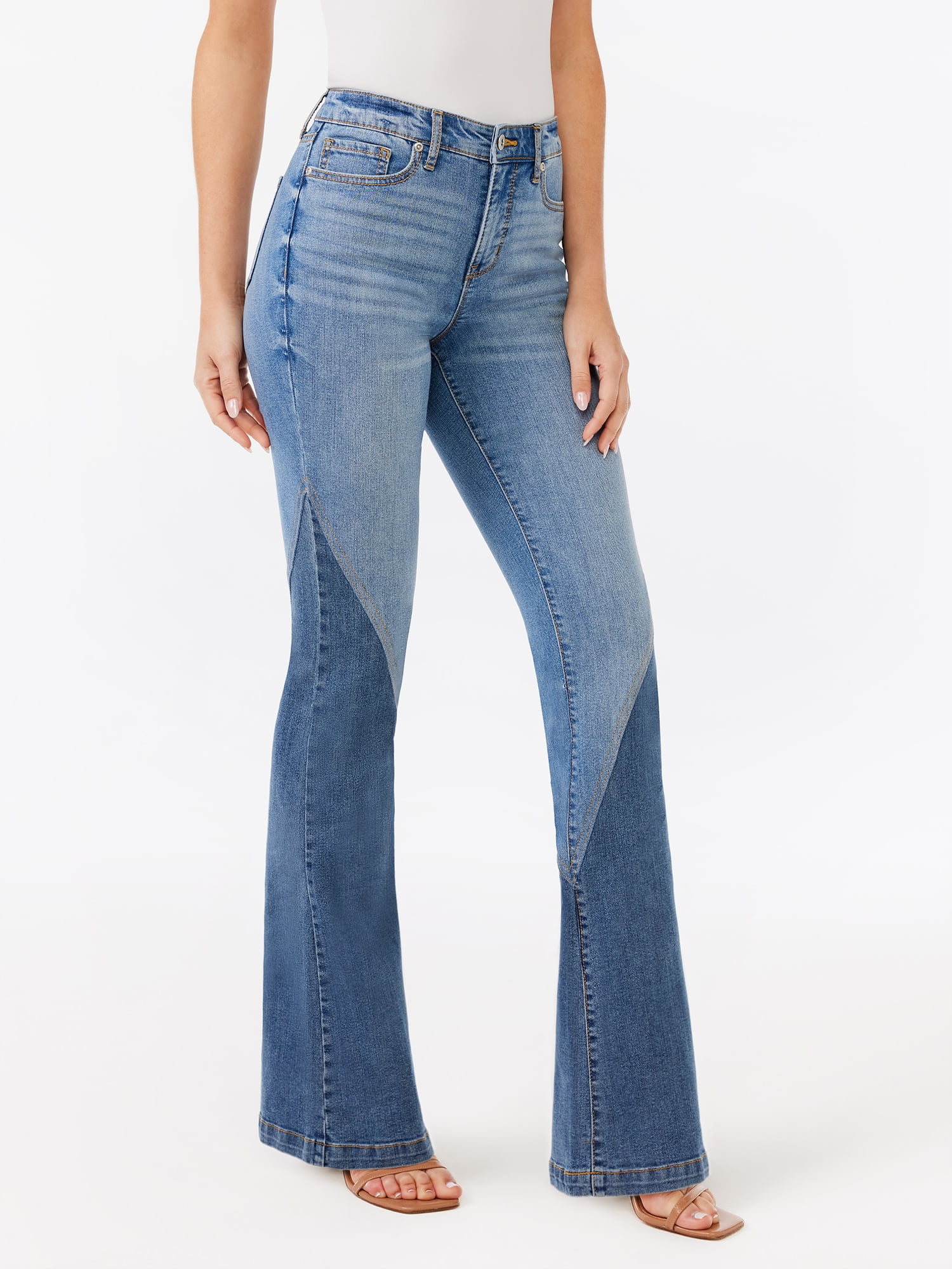 Sofia Jeans Women's Melisa Flare High Rise Colorblock Jeans - Walmart.com
