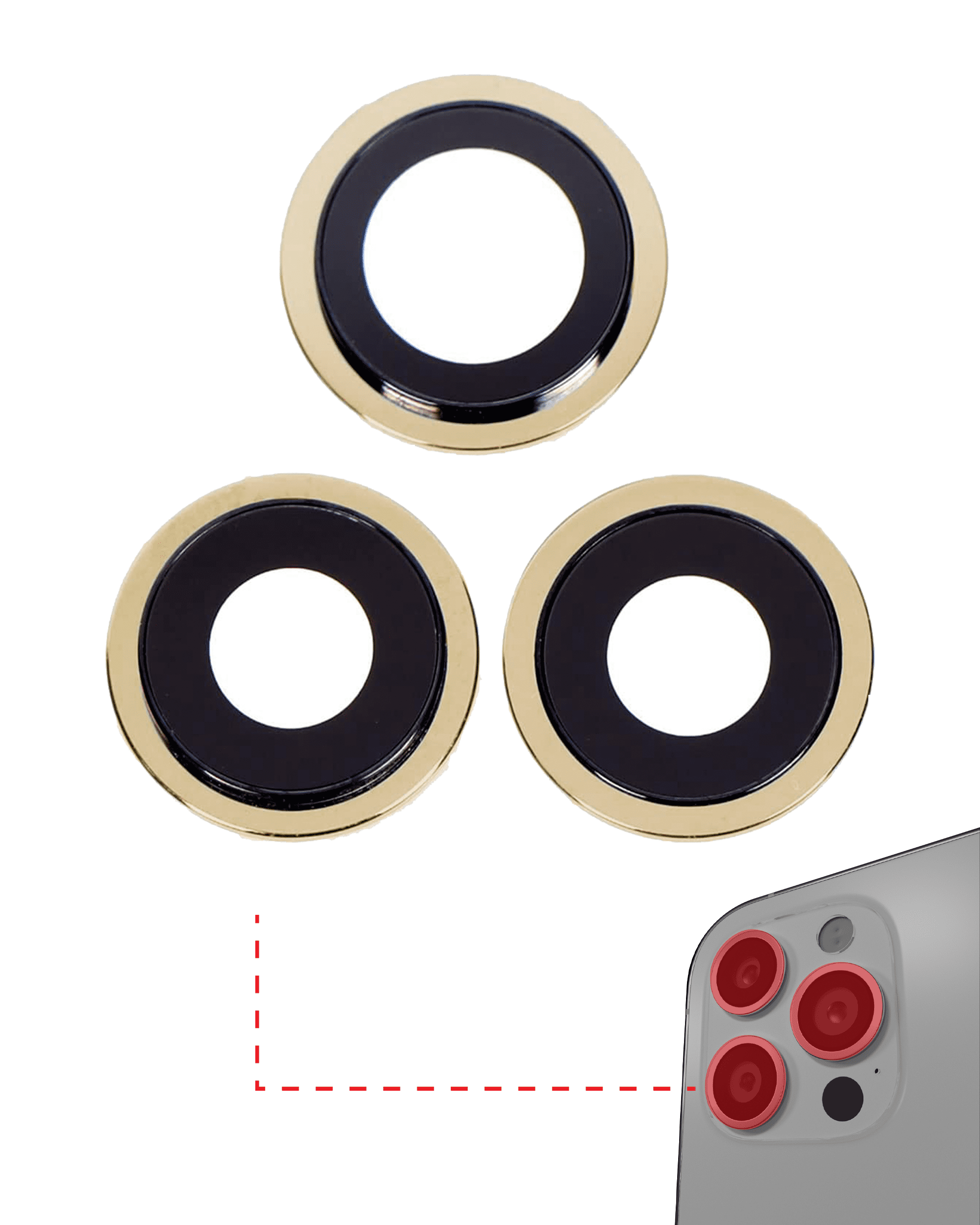 Replacement Back Camera Lens With Bracket & Bezel Compatible For iPhone ...