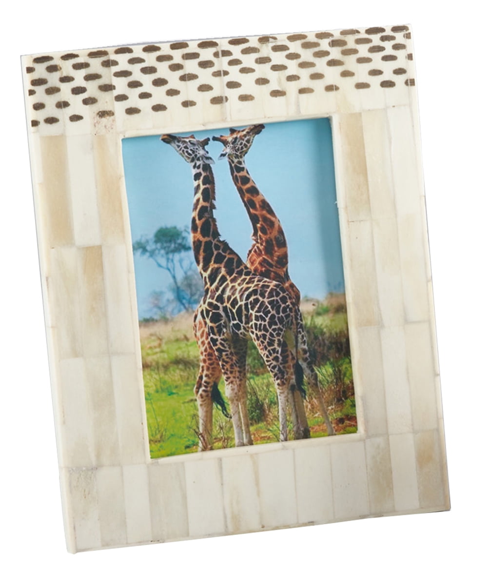 Fennco Styles Unique Natural Bone Picture Frame-2 Size (4"x6", Dotted ...