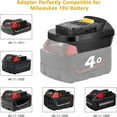 Battery Adapter Converter for Milwaukee 18V Li-Ion Batteries to Dewalt ...