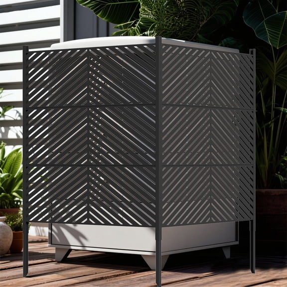 Miumaeov 4-Panels Air Conditioner Fence Screen Outdoor Air Conditioner ...