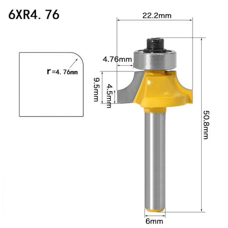 6Mm Shank Corner Round Over Router Bit With Bearing Milling Cutter For ...