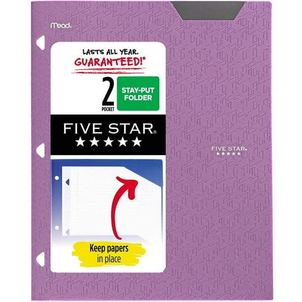 Five Star 2 Pocket Plastic Folder Purple - Walmart.ca