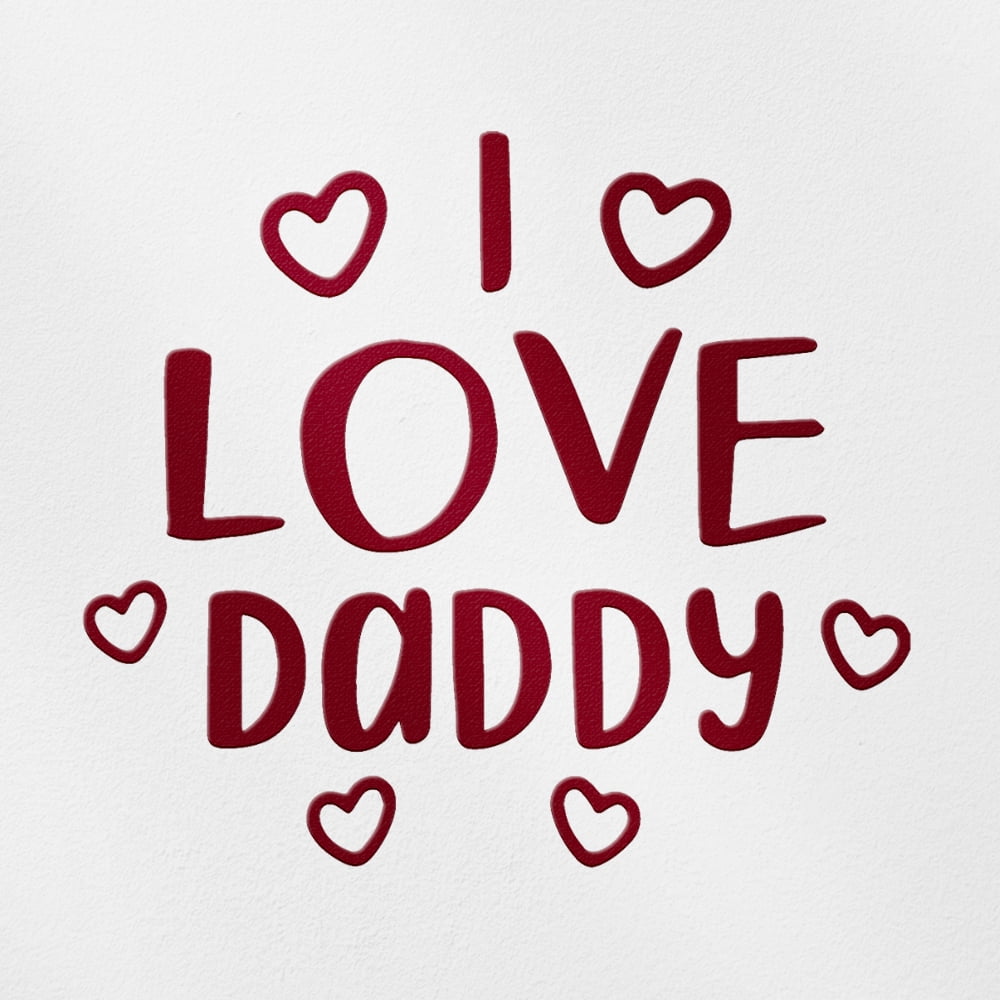 Transparent Decal Stickers Of I Love Daddy (Burgundy) Premium ...