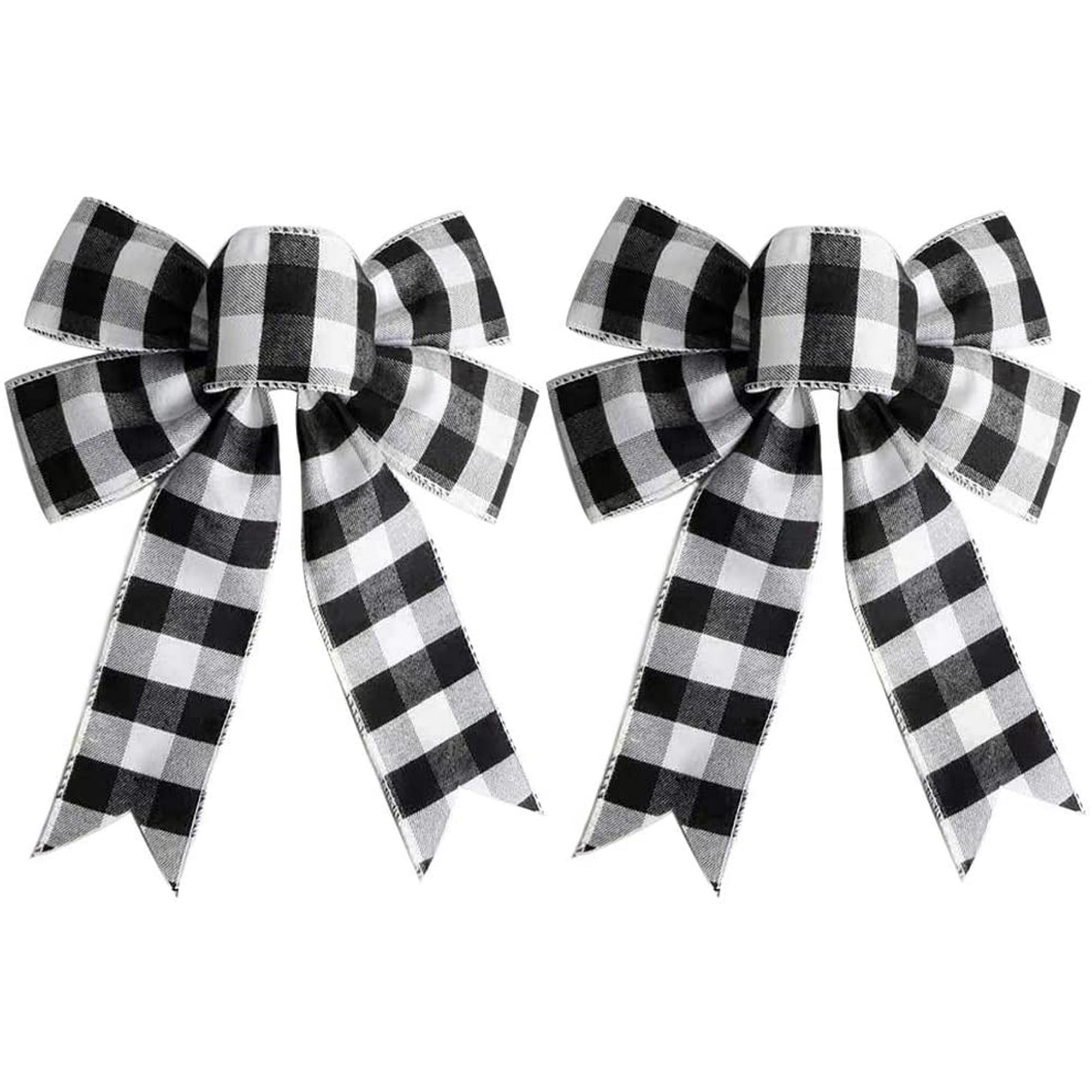 Click here for Mgfed Holiday Bow Knots  Black White Buffalo Plaid... prices