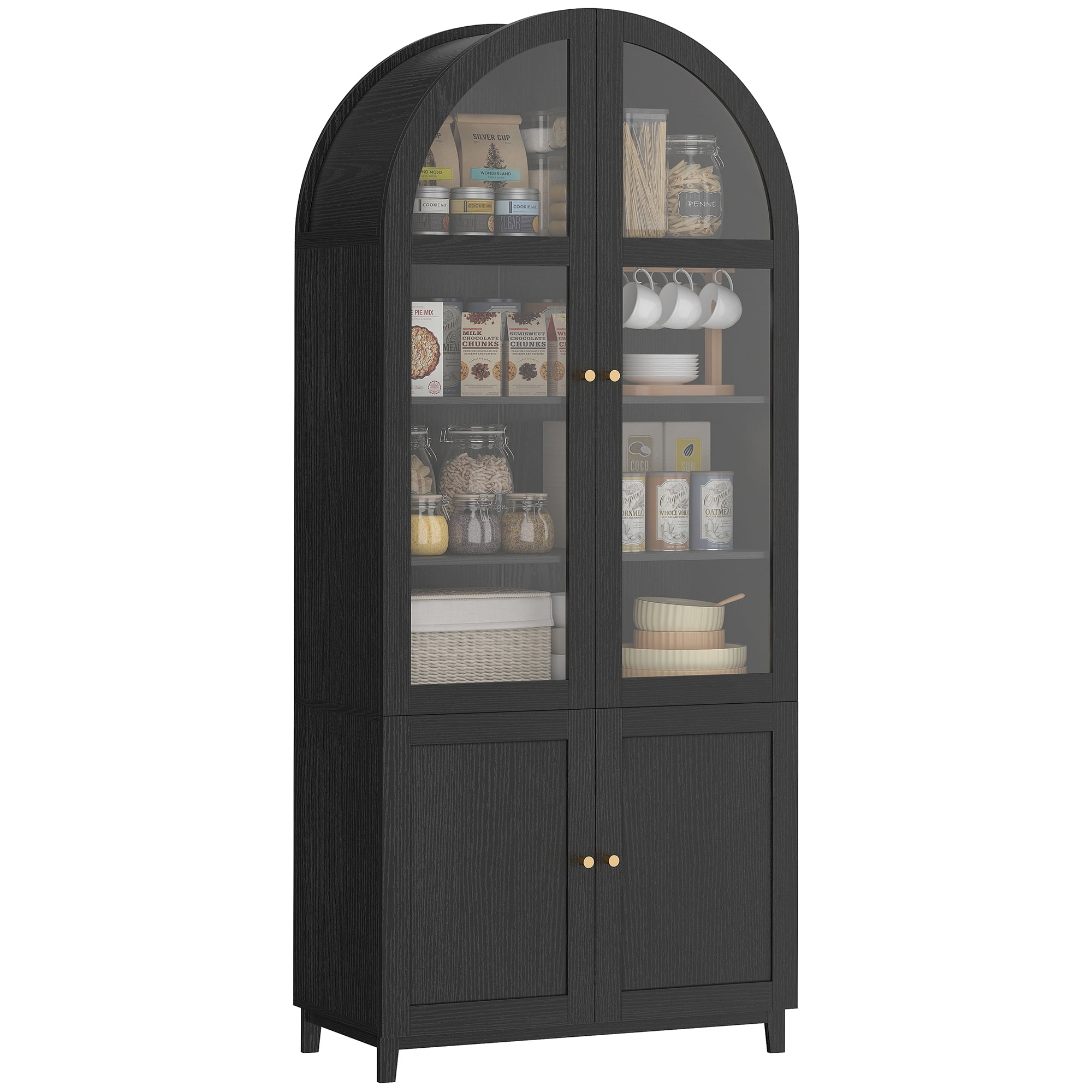 Click here for Homcom Arched Kitchen Pantry Cabinet  71 Tall Kitc... prices