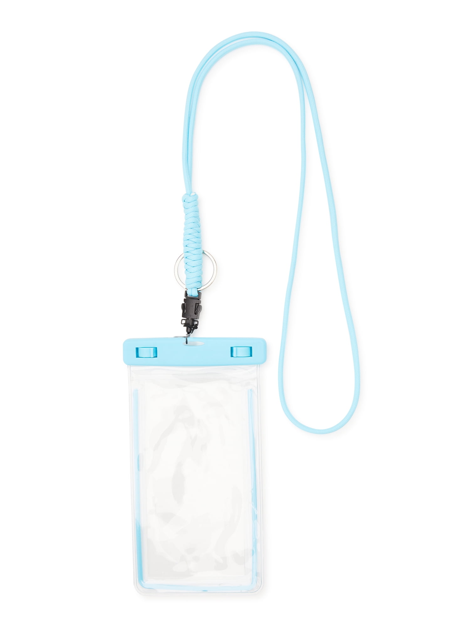 Time and Tru Women's Water Resistant Lanyard Beach Phone Pouch, Blue ...