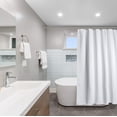 White Fabric Shower Curtain 72x72 Waffle Weave Water Repellent Heavy ...