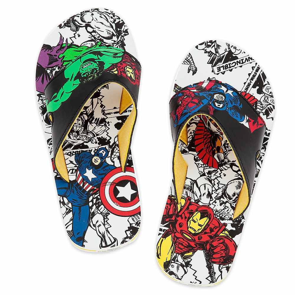 Disney Store Marvel Avengers Flip Flops Sandals Shoes Boy Size 11/12 ...