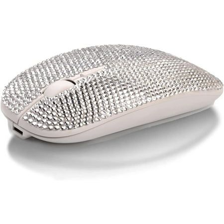 ZMLEVE Bling Wireless Mouse Sparkly , Silver Rhinestone Glitter ...