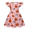 Abcomgle Halloween Dress for Kids Girls Cute A-Line Flutter Sleeve Midi ...