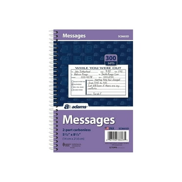 Adams® Carbon Copy Phone Message Notebook, 11" x 8 1/4", 100 Pages ...