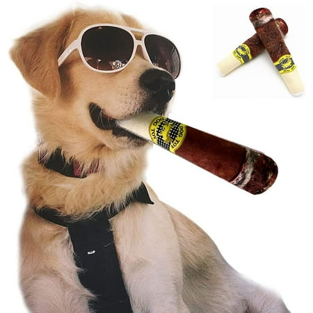 IGUOHAO Funny Dog IGUOHAO 2Pack Cool Novelty Plush Cigar Dog Squeaky ...