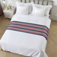 Bed Runner Red Striped Bedding Scarves Soft Decorative Bed Flag Navy ...