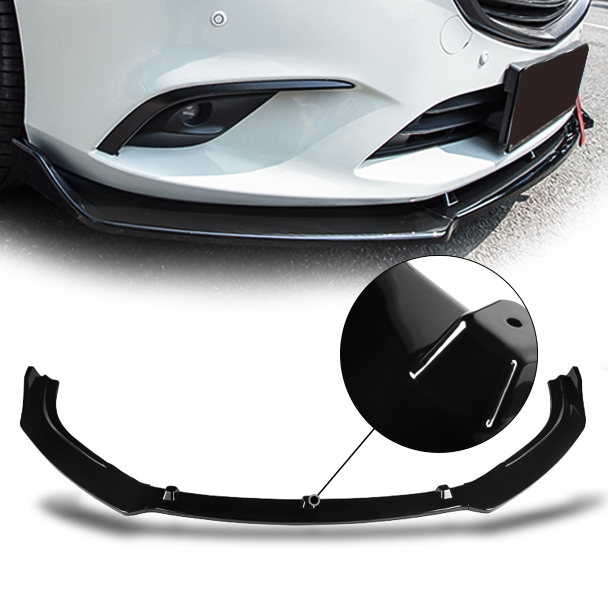 DNA Motoring 2-PU-665-PBK For 2014-2018 Mazda 6 Gloss Black Finish 3Pcs ...