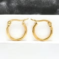 304 Stainless Steel Hoop Earrings Golden Fancy Cut Ring Shape Earrings ...