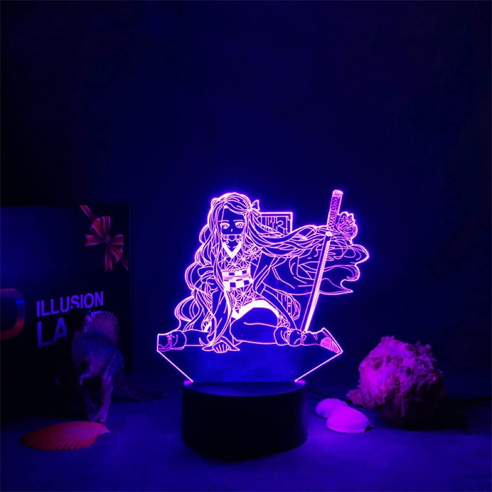 Demon Slayer Nezuko Kamado lamp Anime Light 3D LED Night Lights 16 ...