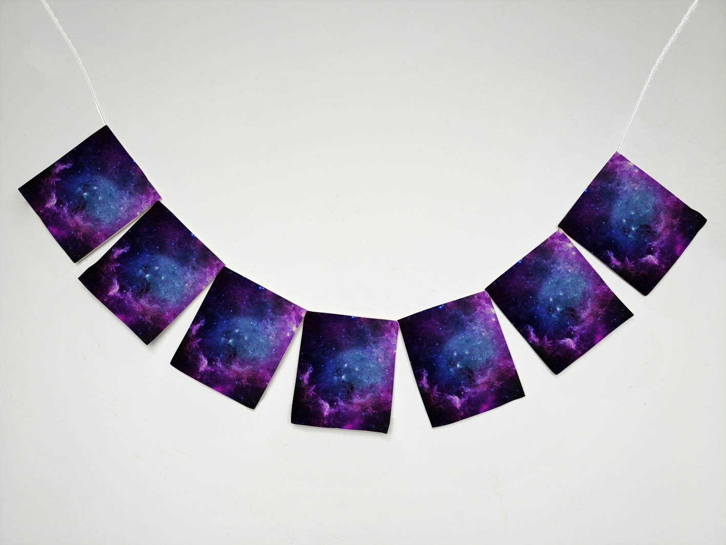 YKCG Starfield Galaxy Banner Bunting Garland Flag Sign for Home Family ...