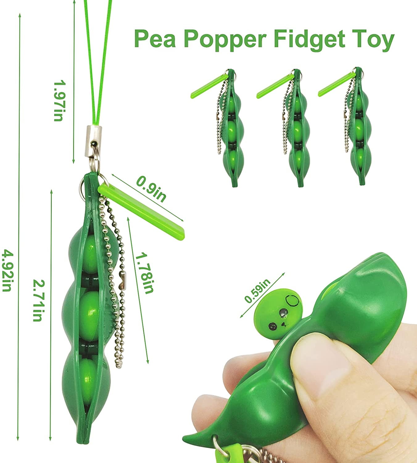 Buy Pea Poppers Fidget Toy, 6 Packs Funny Facial Expressions Squeeze a ...