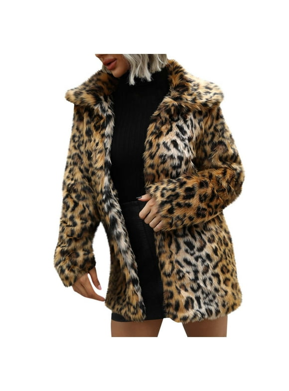 Leopard Faux Fur Jackets