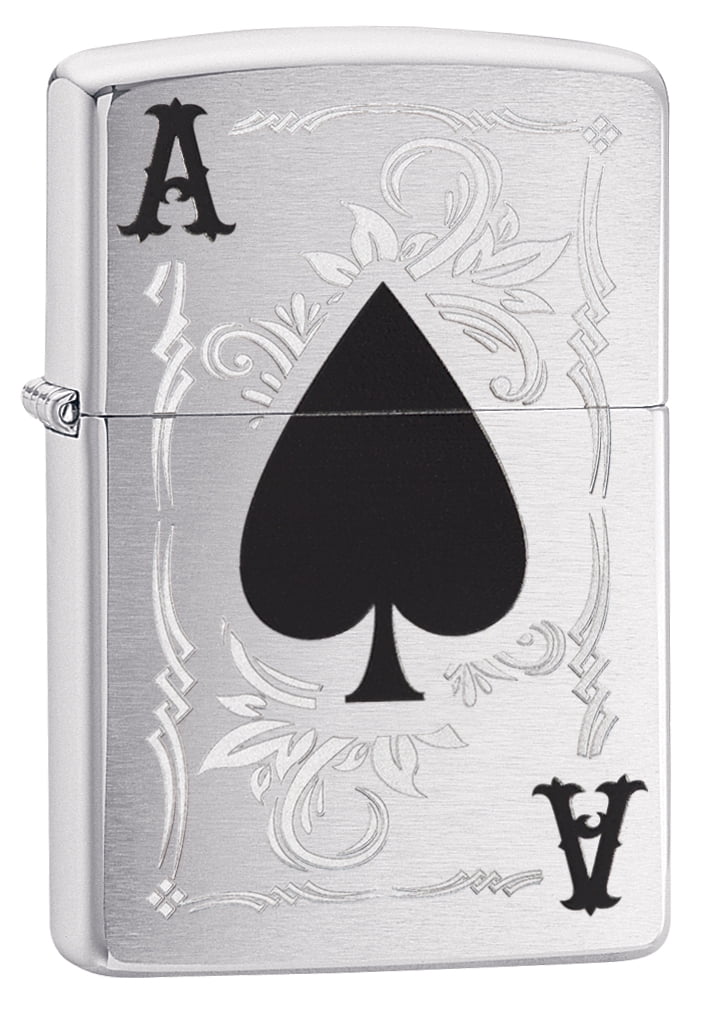 Zippo Lighter: Ace of Spades - Brushed Chrome 79191 - Walmart.com