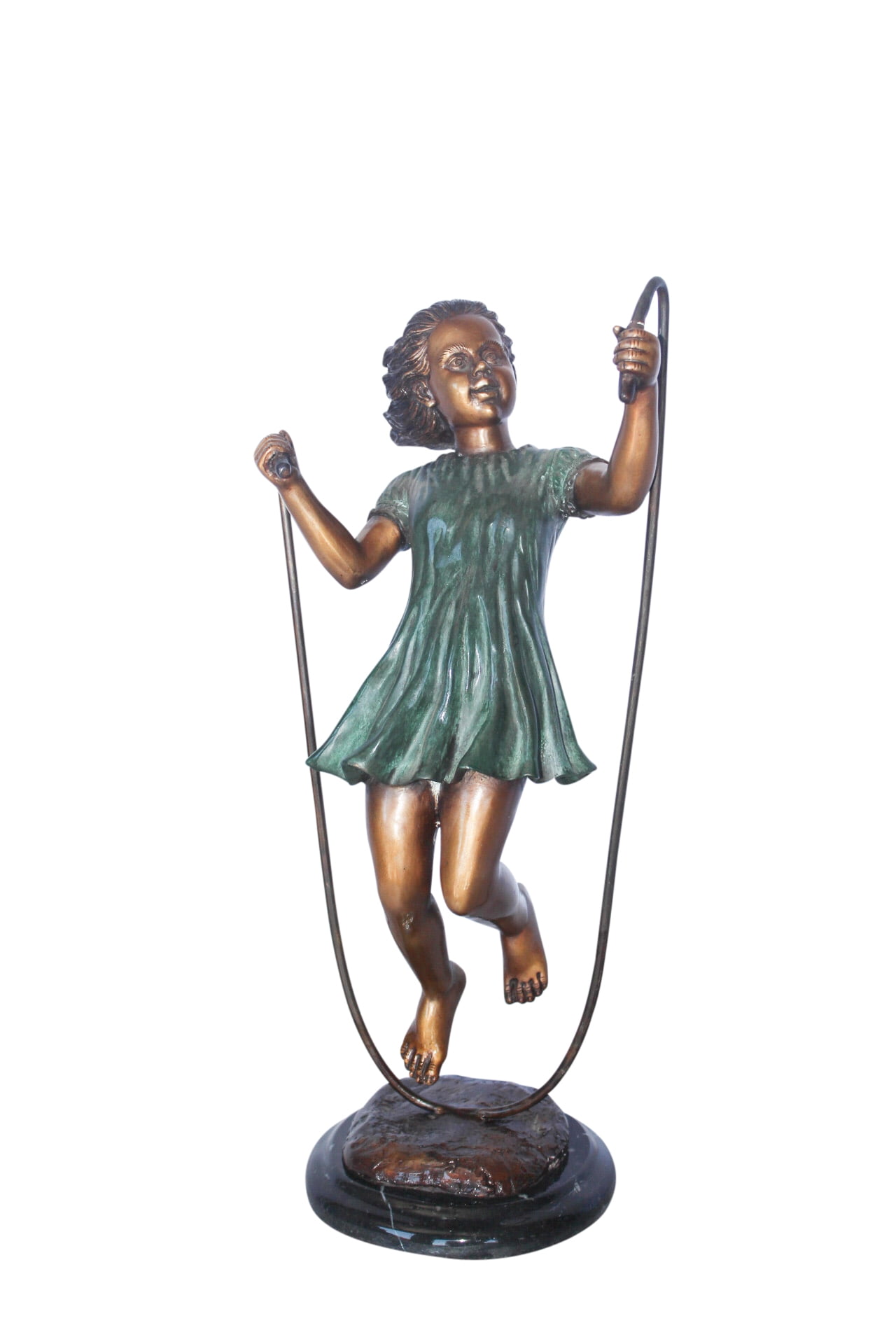 Young girl jump roping bronze statue - Size: 5"L x 7"W x 15"H ...