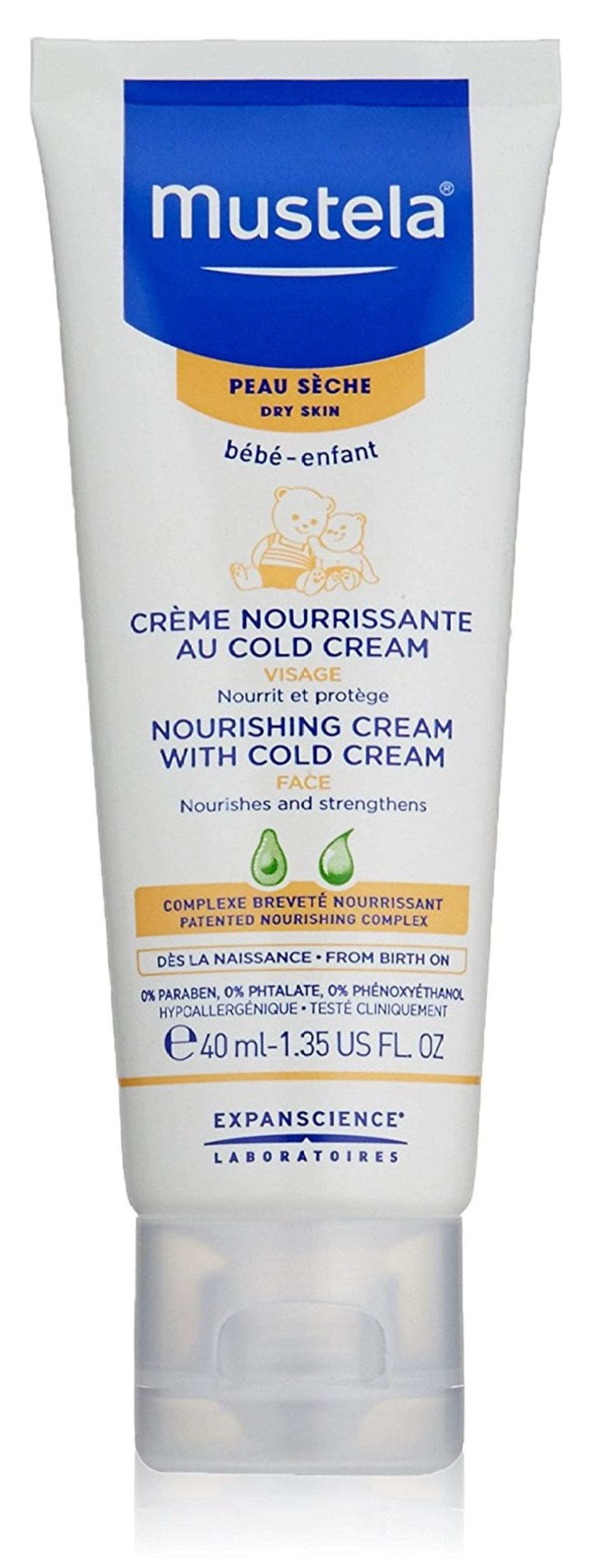 Mustela Nourishing Cream with Cold Cream for Dry Skin - 1.35 Ounce ...