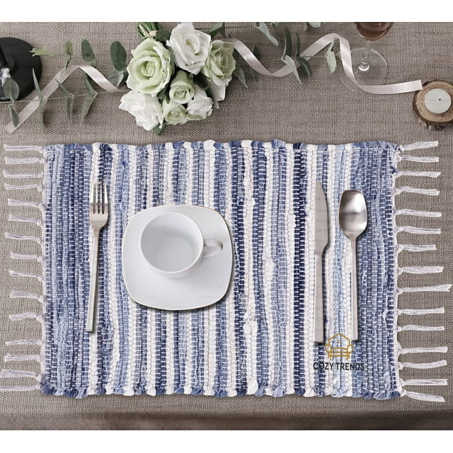 Reversible Cotton Placemats, 14''x20'', Heat Resistant, Washable ...