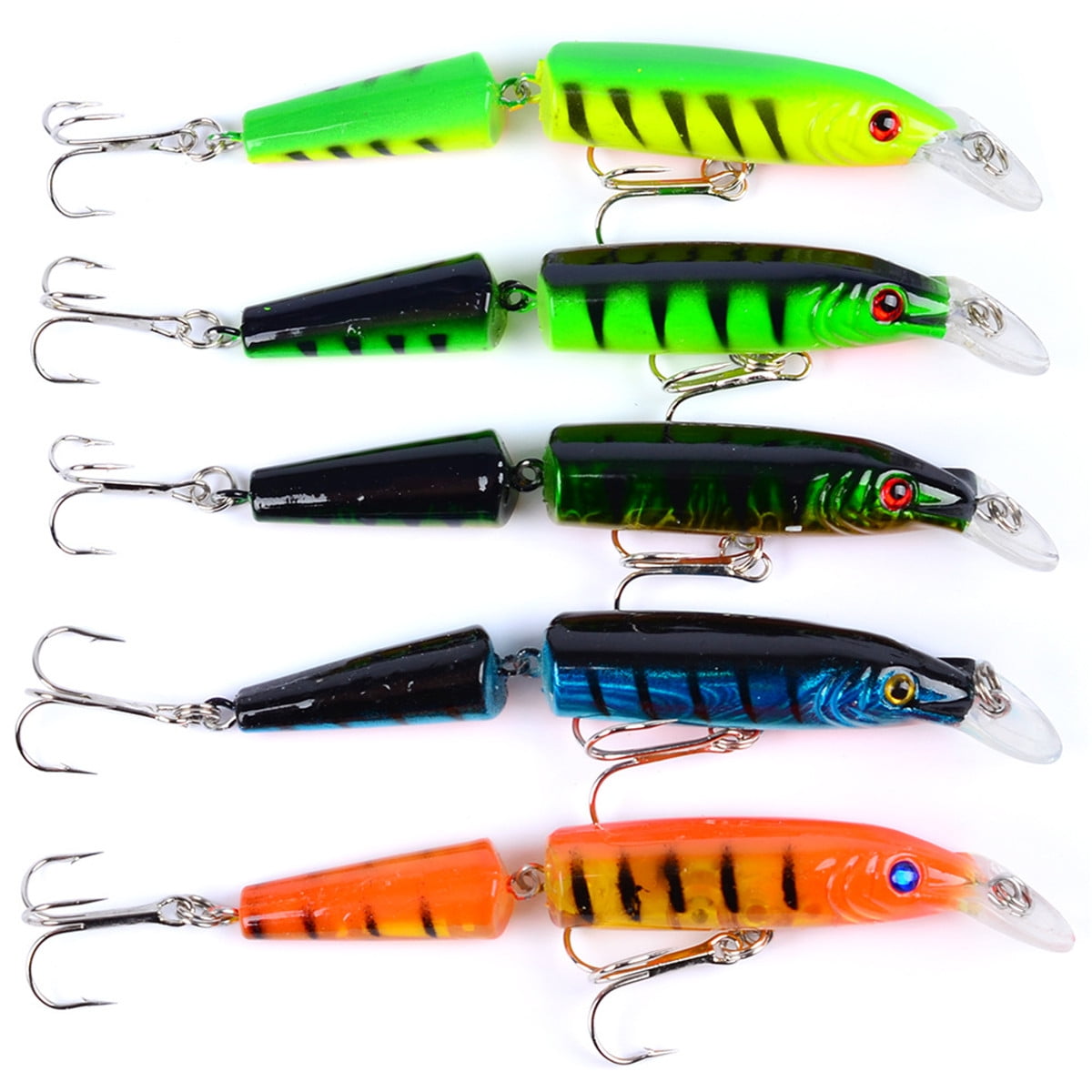 5Pcs Jointed Rattling Hard Lures Spinning Pike Perch Predator Fishing ...