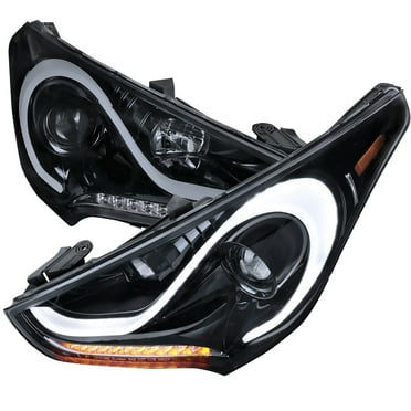 ANZO 2013-2015 Hyundai Genesis Projector Headlights w/ Plank Style ...