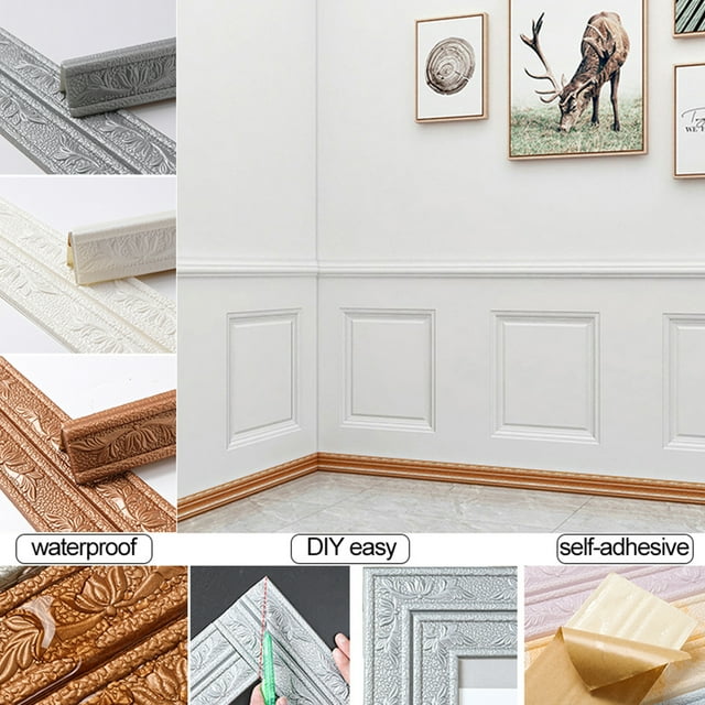 Heflashor 2 Pack Self Adhesive Flexible Foam Molding Trim, 3D Sticky ...