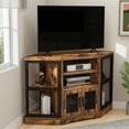 DWVO Farmhouse TV Stand, Wood Media Console for TVs up to 55 inch, with ...